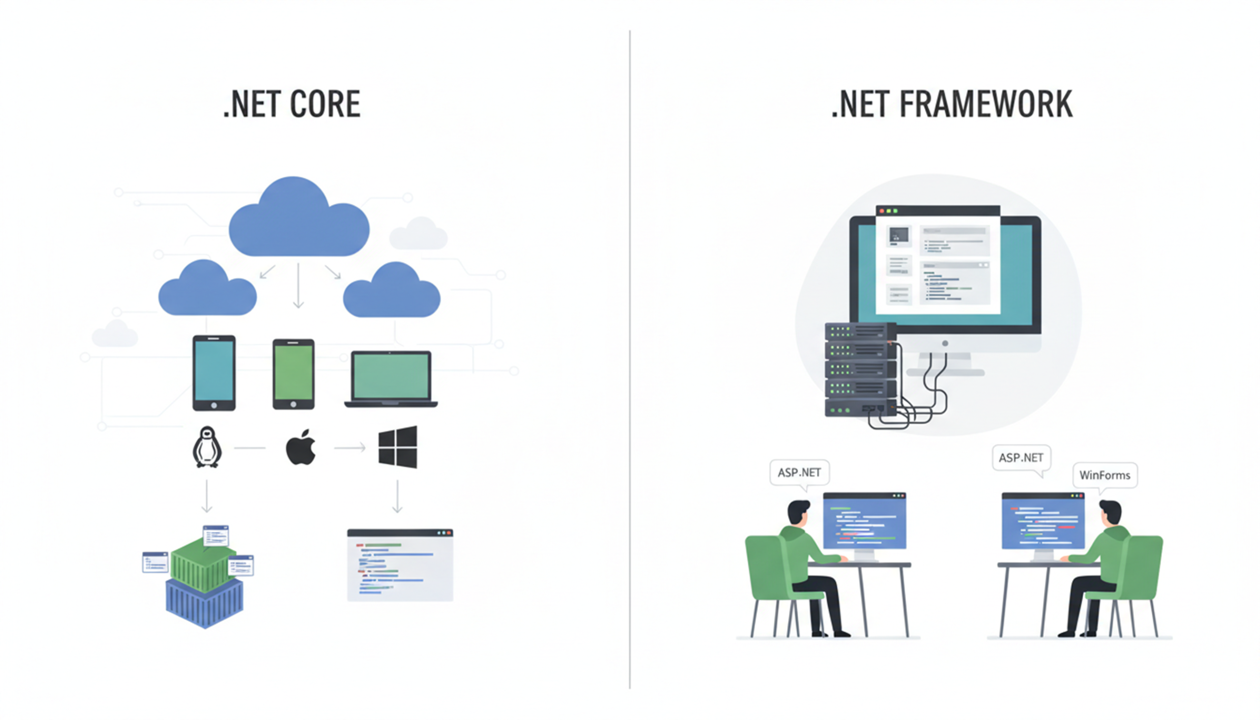 .NET Core vs .NET Framework: Choosing Right Platform in 2026